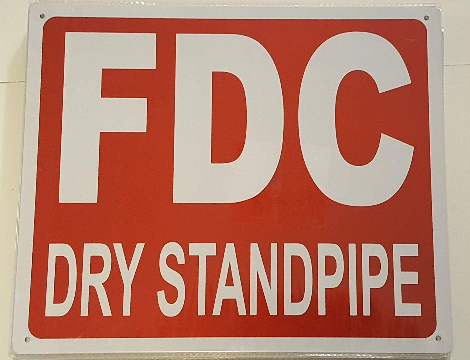 FDC DRY STANDPIPE SIGN - (Aluminium Reflective , RED 10x12) - Walmart.com