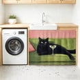 Black Cat Cabinet Curtains for Kitchen 28"W x 35"L, Boho Chic Lack ...