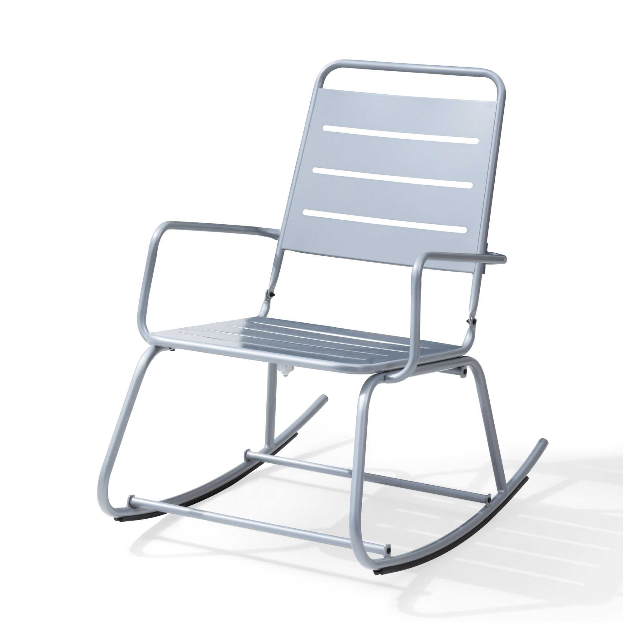 Pellebant Patio Outdoor Chairs Metal Rocking Chair in Gray Finish ...