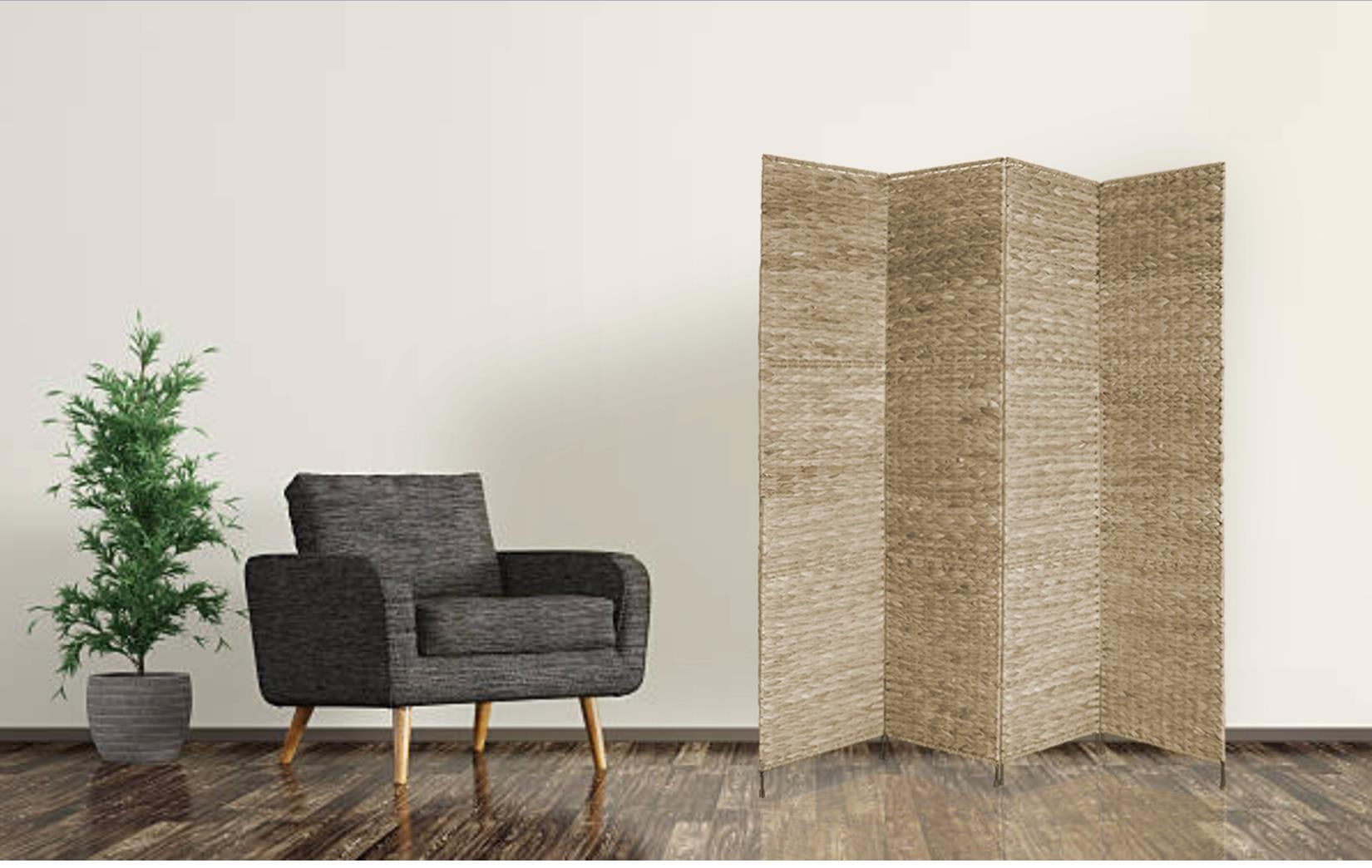 Proman Products Jakarta 4 Panels Folding Screen, 67" Tall, Natural ...
