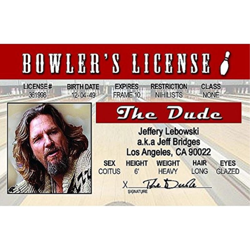 signs 4 fun nbgid big lebowski's driver's license - Walmart.com
