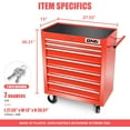 DNA Motoring 7-Drawer Mobile Tool Box Storage Roller Cabinet with Keyed ...