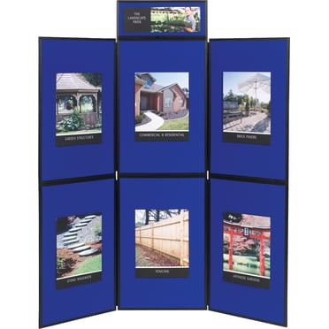 Quartet Show-It! 3-Panel Display System, 6' x 3', Double-sided, Blue ...