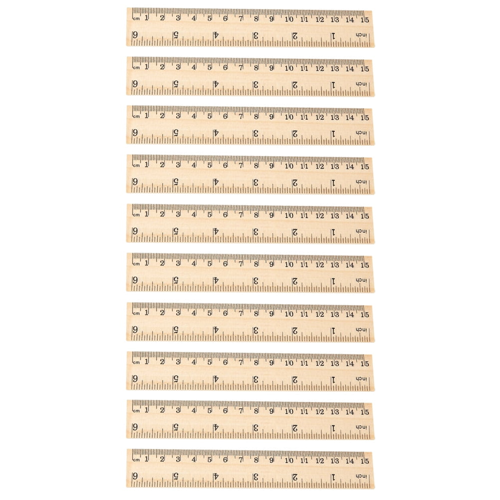 NUOLUX 16Pcs Wood Straight Rulers Double Scale Rulers Wood Measuring ...