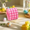 14.7Ft Easter Decorative Pink Grid Ribbon Roll, 2.5in Wide Silk Ribbon ...