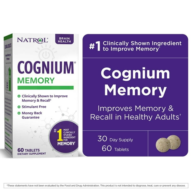 Natrol® Cognium Memory Tablets, Brain Health Support Supplement, 100mg ...