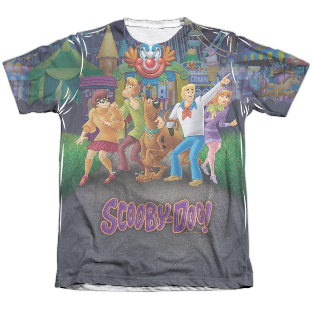 Scooby Doo Amusement Park Mens Sublimation Poly Cotton Shirt - Walmart.com