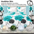 Turquoise Floral Comforter Set King, 3Pcs Bamboo Microfiber Bedding Set ...