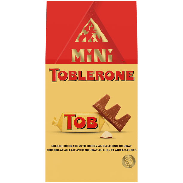 Toblerone Tiny, Milk Chocolate Bars with Honey and Almond Nougat, 15 ...