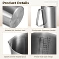 2L Stainless Steel Pitcher with Lid, 70 oz Measuring Cup with Dual ...