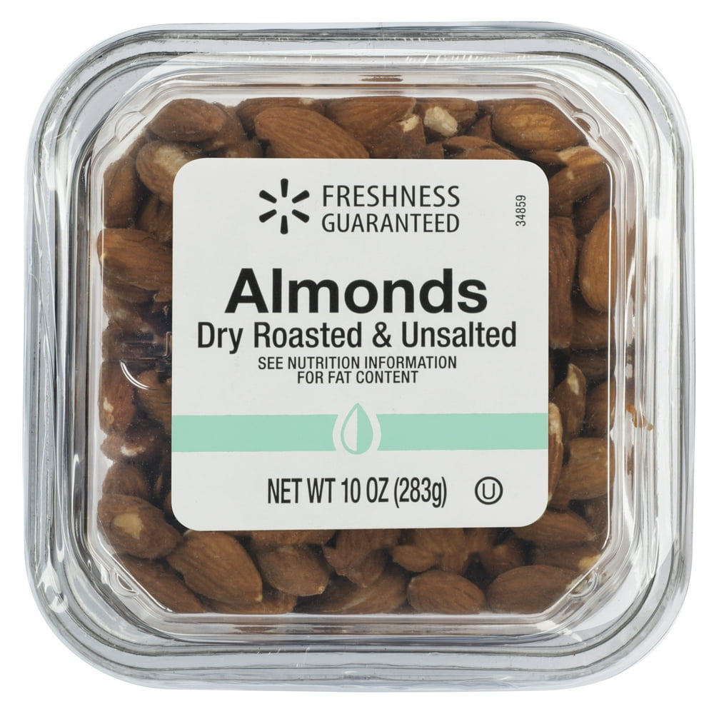 Freshness Guaranteed Dry Roasted and Unsalted Almonds, 10 oz - Walmart ...