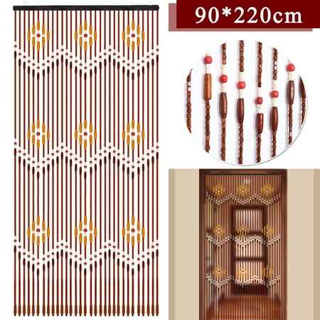 Wooden Bead Curtain Door Bamboo Beaded Fly Screen Porch Bedroom Living ...