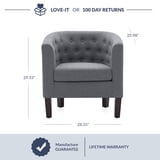BELLEZE Tufted Accent Chair - Durable, Comfortable Barrel Armchair ...