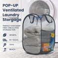 Maypes Premium Heavy-Duty Mesh Pop-up Laundry Clothes Hamper, Navy Blue ...