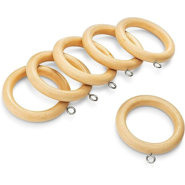 Set of 12 Wooden Curtain Rings Premium Handmade Rings Buffed Finish ...