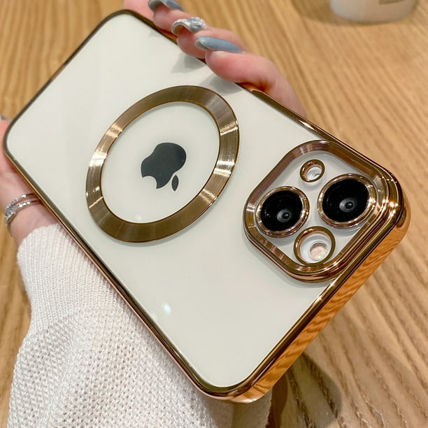 Dteck MagSafe Compatible Clear Case for iPhone 13 Pro Max, Slim Plating Transparent PC Cover ...