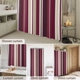 Bathroom Shower Curtain Christmas Red Golden White Striped Waterproof ...