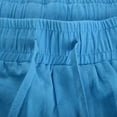 Cotton Linen Pants For Men Elastic Waist Drawstring Straight Leg Pants