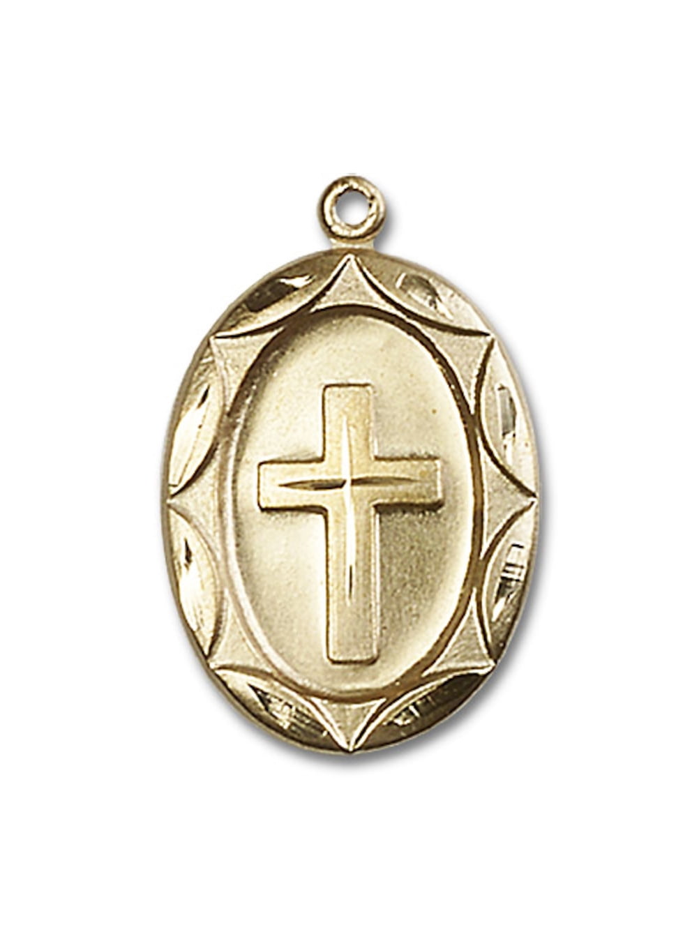 14kt Yellow Gold Cross Medal 1 x 5/8 inches - Walmart.com