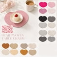 Cotton Woven Placemats, Heart Shaped Braided Style 7.9in Natural Fiber ...