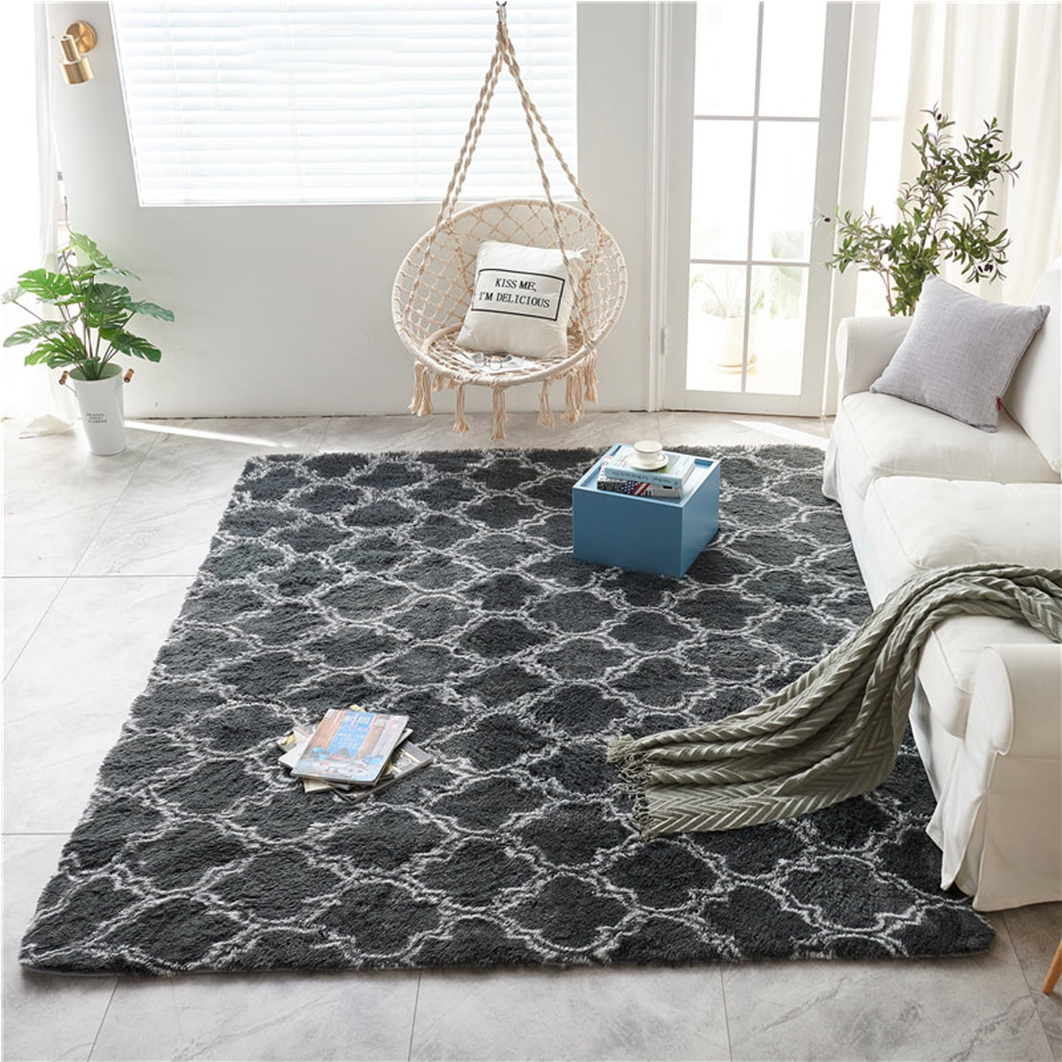 Soft Indoor Shaggy Modern Area Rugs Fluffy Living Room Carpets for ...