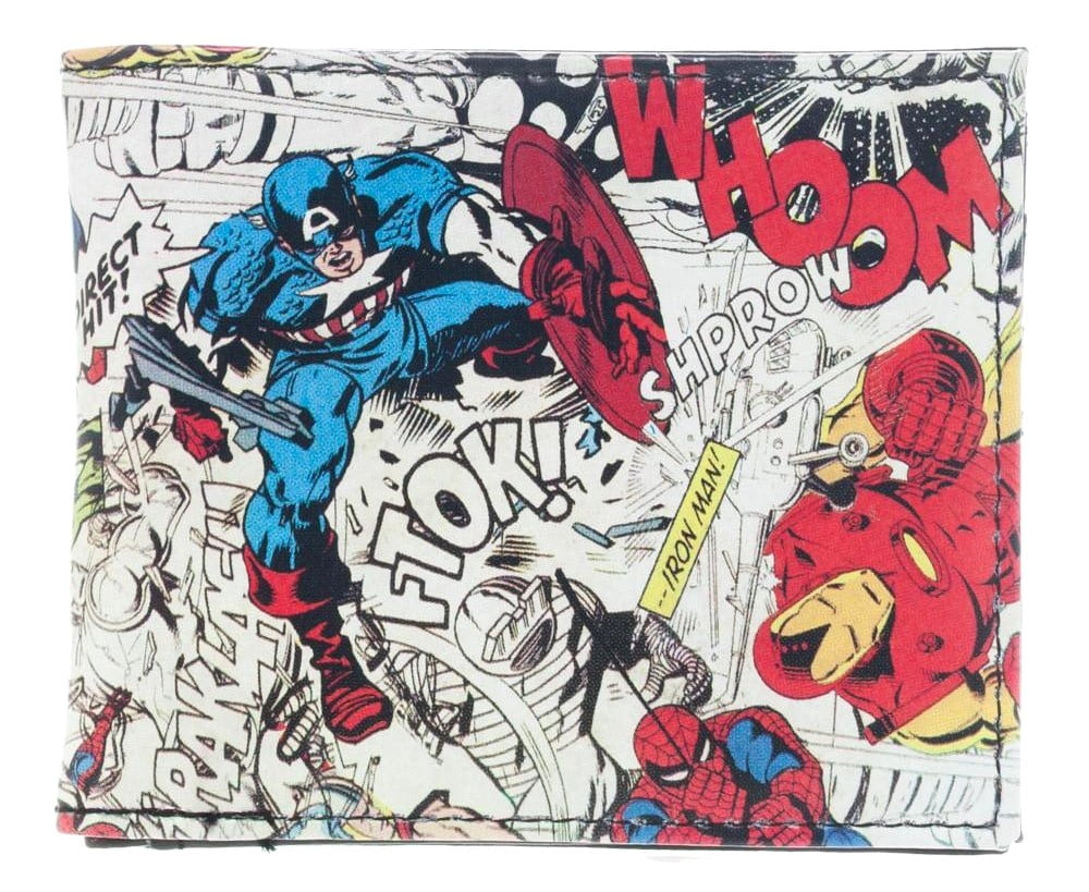 DC Comics Cartoon Style Collage Bi-Fold Wallet PU Leather Superhero ...