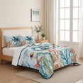 Queen Quilt Bedding Set Ocean Octopus Coral Starfish Breathable Summer ...