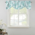 Aqua White Palm Leaves Tie Up Valances Curtain, Botanical Forest Ferns ...
