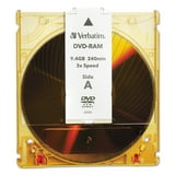 Verbatim Type 4 Double-Sided DVD-RAM Cartridge, 9.4GB, 3x -VER95003 ...