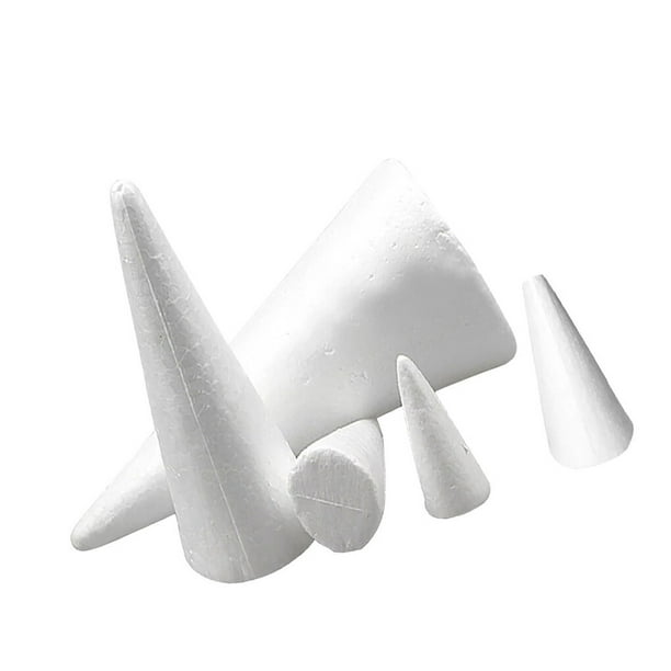 6x 7/11/15cm Styrofoam Foam Cones Polystyrene Centerpiece White Cone ...