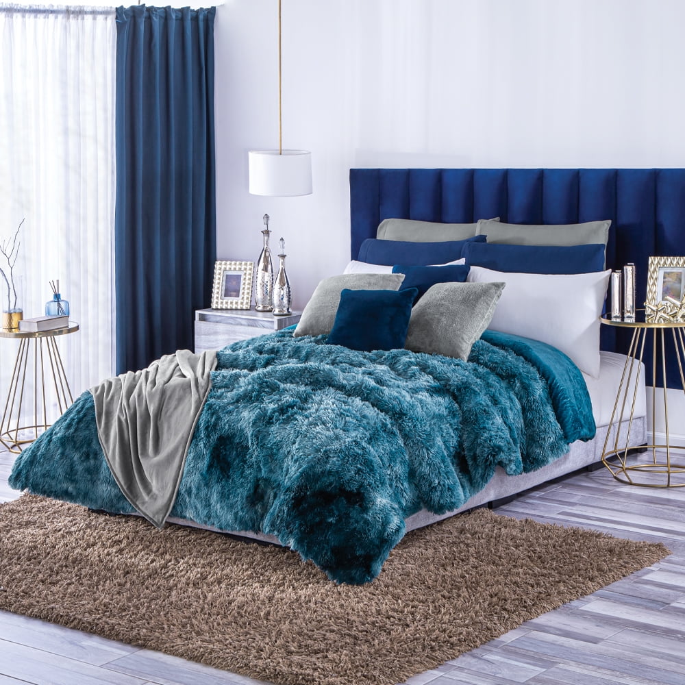 Cobertor Shaggy Azul Matrimonial/Individual Concord Colchas Concord ...