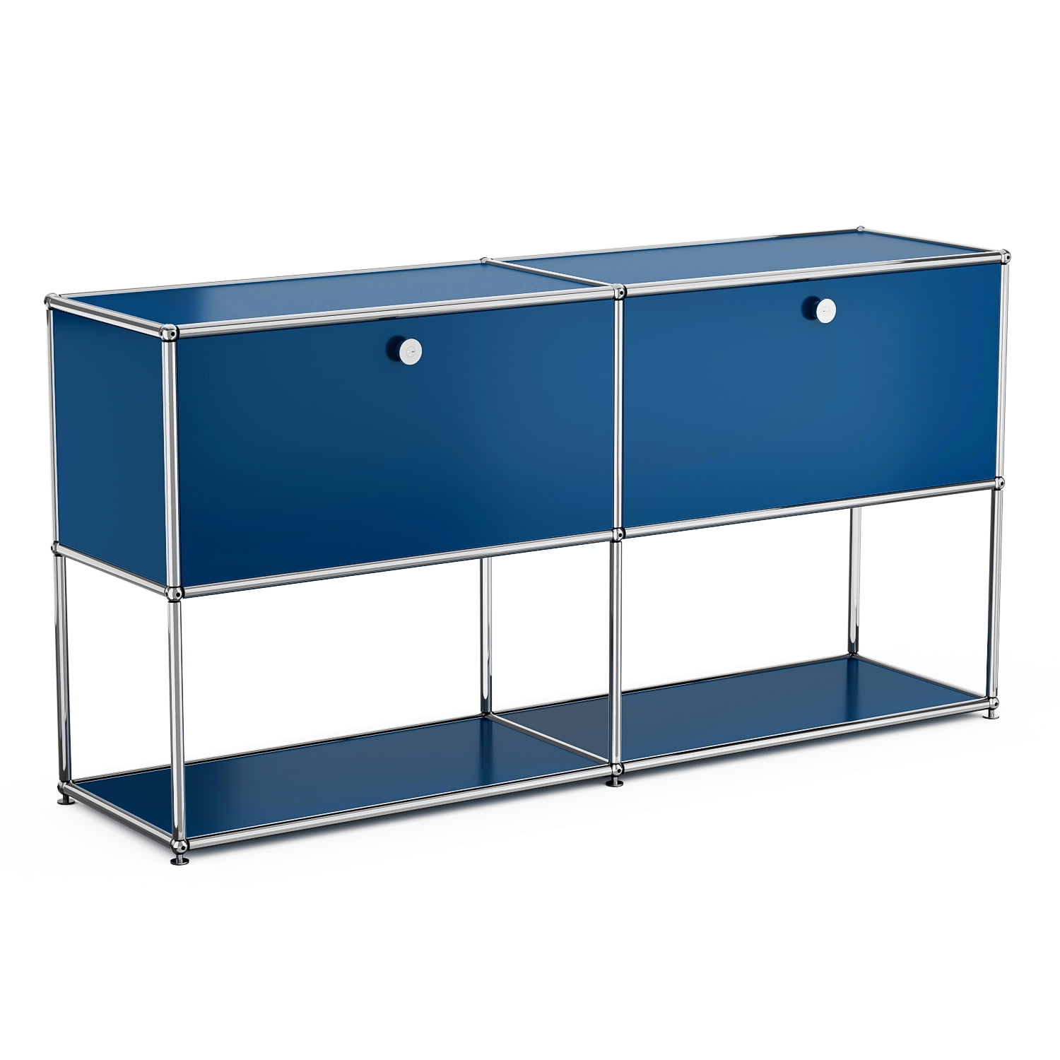 2 Tier Metal Storage Cabinets with 2 Doors,Metal Locker Modern Steel ...