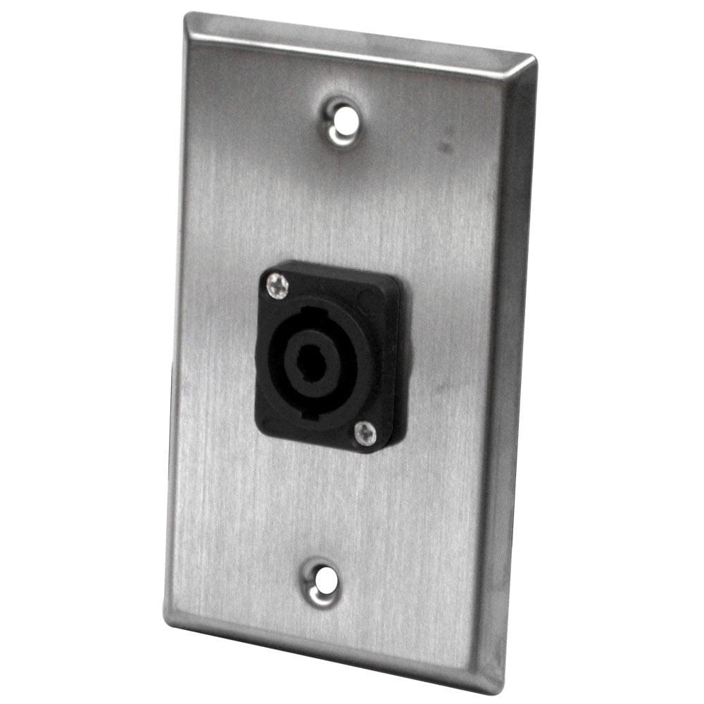 Seismic Audio - Stainless Steel Wall Plate - One 4 Pole Speakon ...