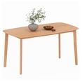 Pine Wood Dining Table for 6, 59" Rustic Kitchen Table - Natural ...