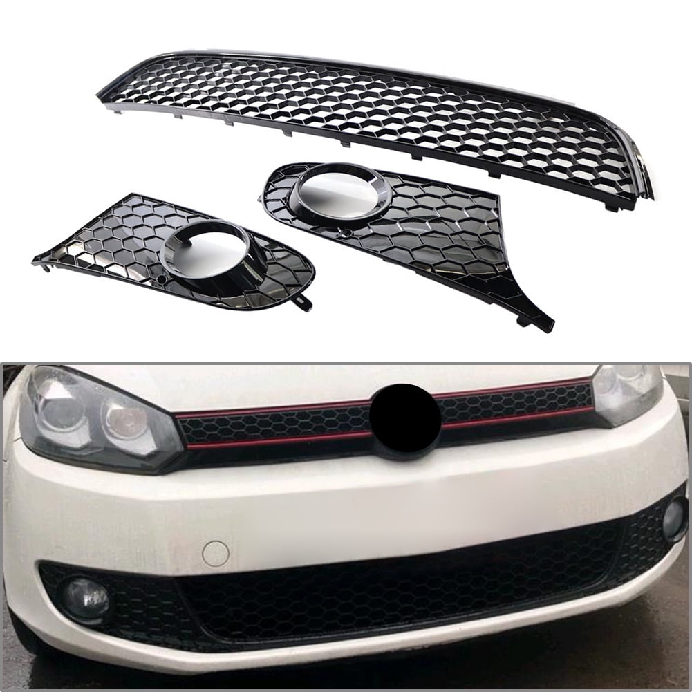 BFY Car Honeycomb Front Lower Bumper Mesh Grille Fog Light Grill For VW ...