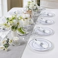 350PCS Silver Plastic Dinnerware Set for 50 Guests, Fancy Disposable ...