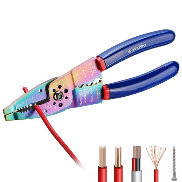 Pelacables y engarzadora WORKPRO 8 para 10-22 AWG con titanio | Bodega Aurrera en línea