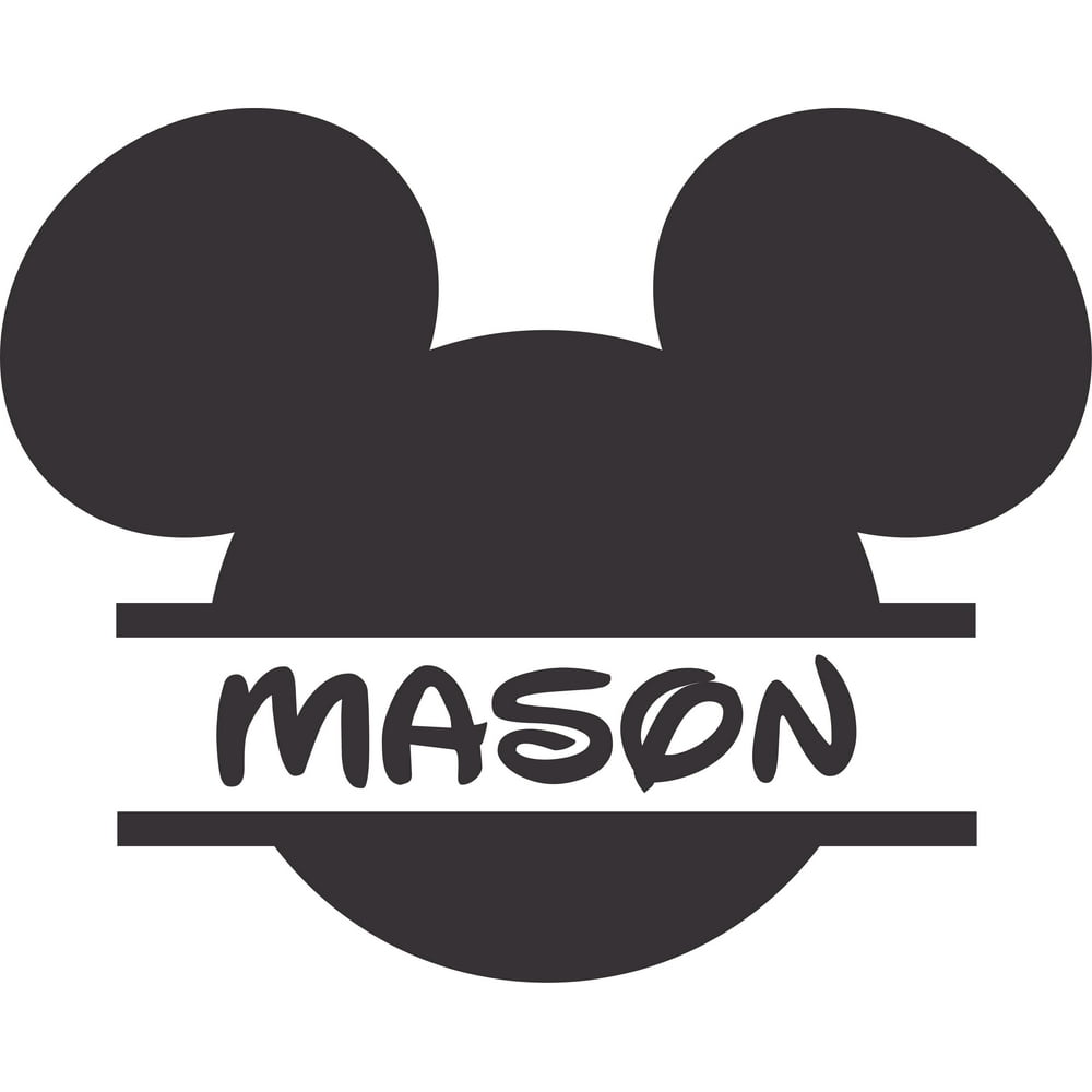 Mickey Mouse Disney Name Cartoon Customized Wall Decal - Custom Vinyl ...