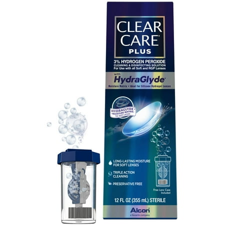 Clear Care Plus Contact Lens Cleaning & Disinfecting Solution, 12 fl oz - Walmart.com