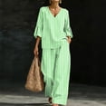 FAVIPT Summer Striped Sets for Women Casual Trendy Outfits Ruffled 3/4 ...