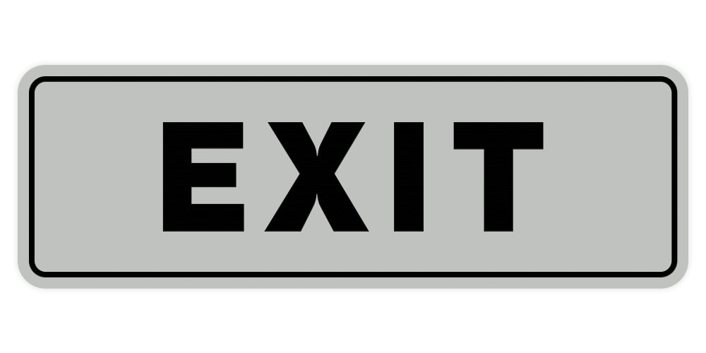 Standard EXIT Sign - Lt Gray - Medium - Walmart.com
