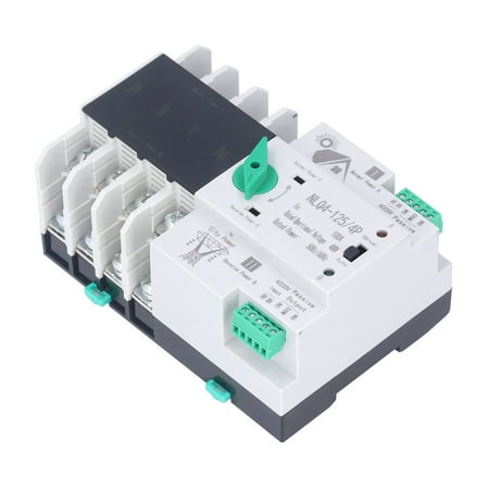 Dual Power Automatic Transfer Switch AC 220V 4P 100A DIN Rail Emergency ...