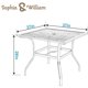 Sophia & William 37" x 37" Outdoor Dining Square Table Brown Steel ...