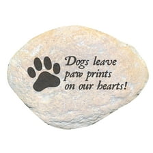 11" Paw Shaped Pet Memorial Garden Stone, Best Friends Live Forever ...