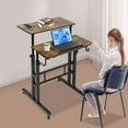 Mobile Stand Up Desk, 24'' Adjustable Laptop Desk with Wheels, Home ...