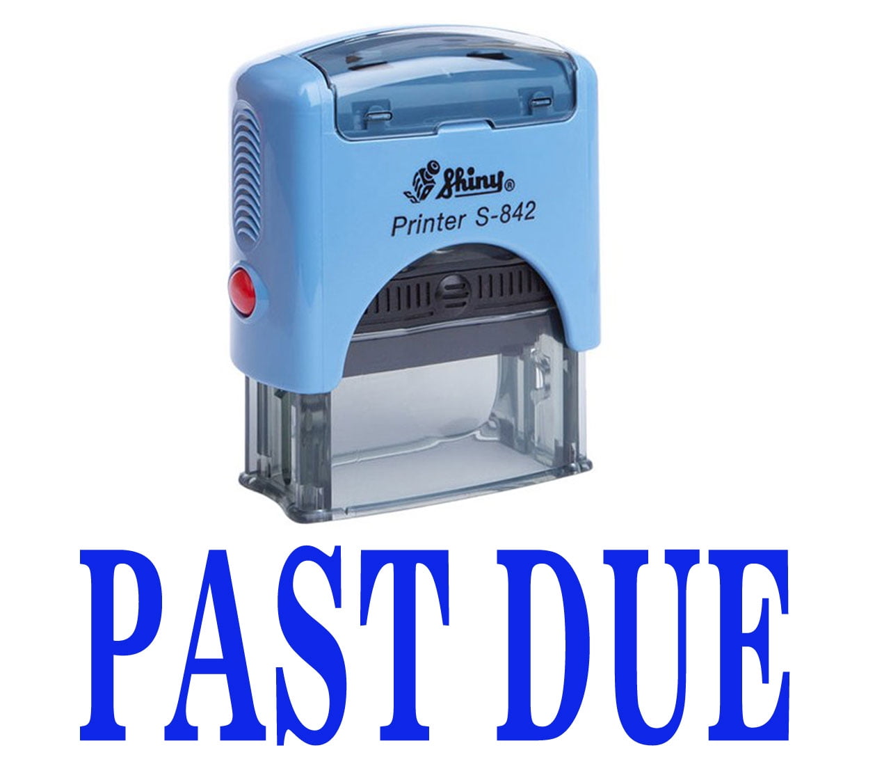 PAST DUE Self Inking Rubber Stamp Custom Shiny Office Stationary Stamp ...