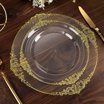 Walmart 100-Piece Gold Rim Plastic Party Plates, 10.25 Inch, Disposable ...