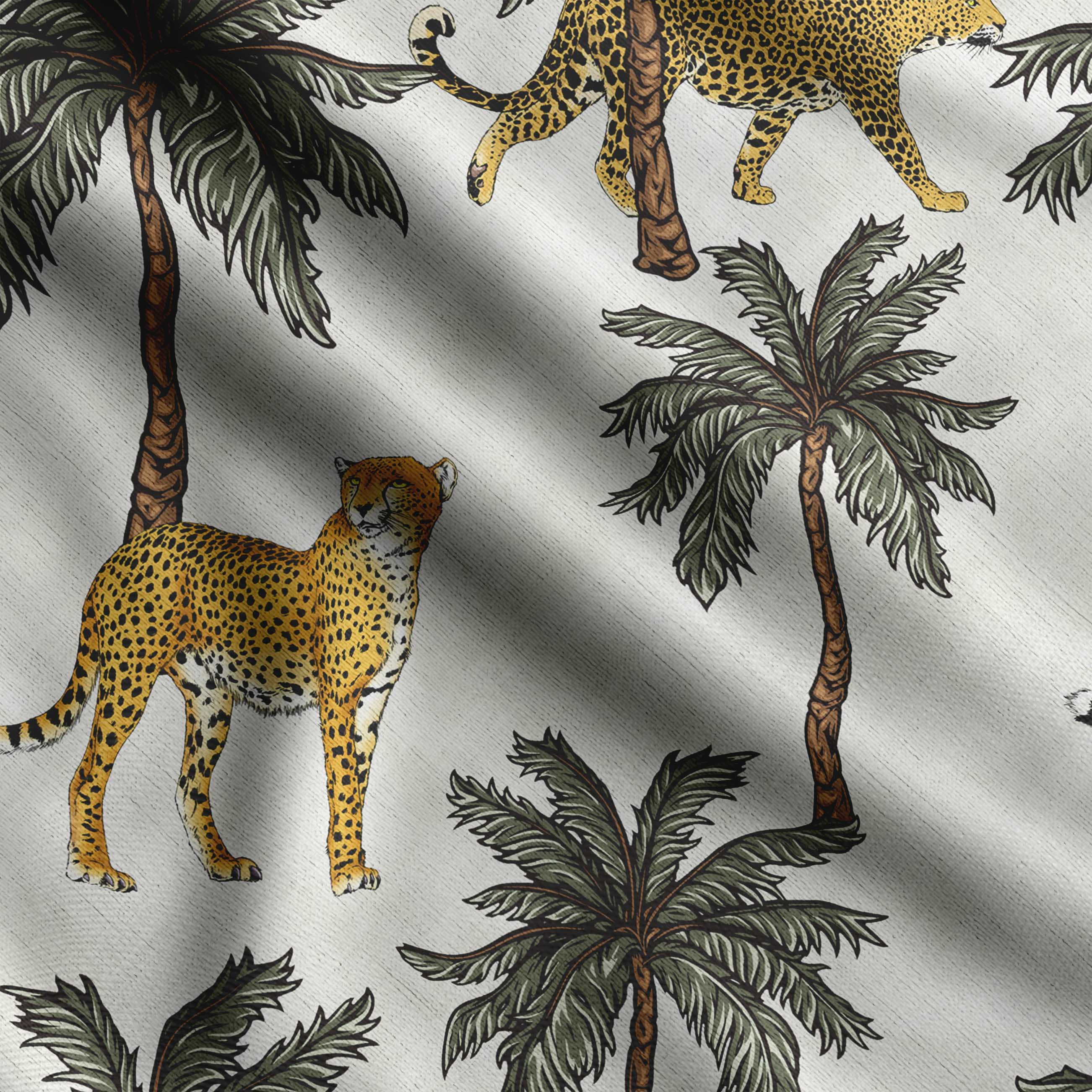 Soimoi Animals Printed, Japan Crepe SatinFabric, by The Yard 54 Inch ...