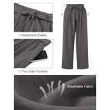 SHOWMALL Plus Size Women's Wide Leg Lounge Pants with Pockets Dark Gray ...