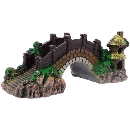 Aquarium Resin Bridge Ornament - Retro Fish Tank Decorations Stone ...